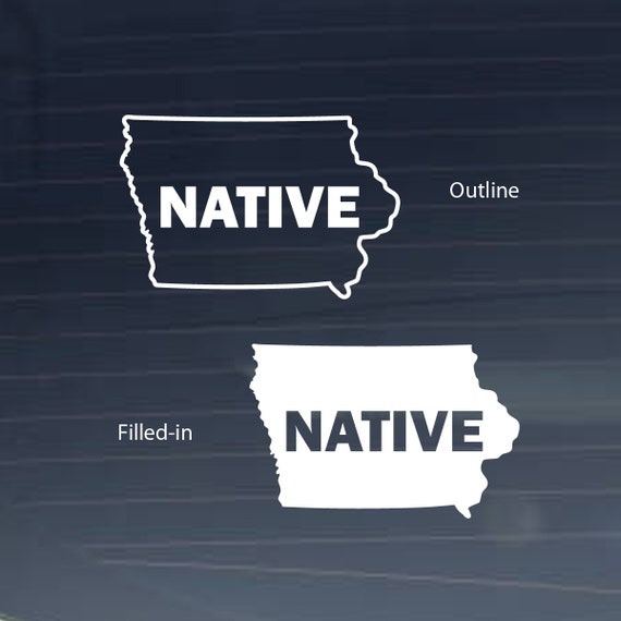 Iowa Native State Shape Vinyl Decal many Colors and Sizes | Etsy