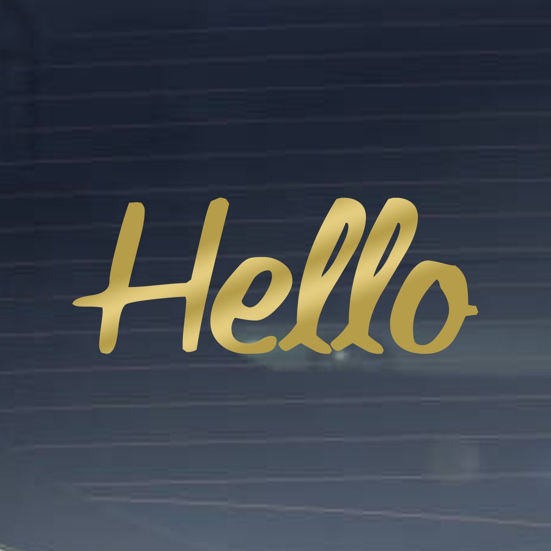 Hello Text Cursive Vinyl Decal for Cars, Laptops, Glass, and More (many ...
