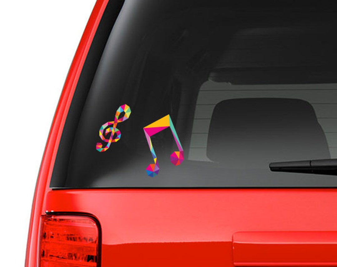 Colorful Rainbow Music Notes Full Color - Vinyl Decal for Car, Macbook ...