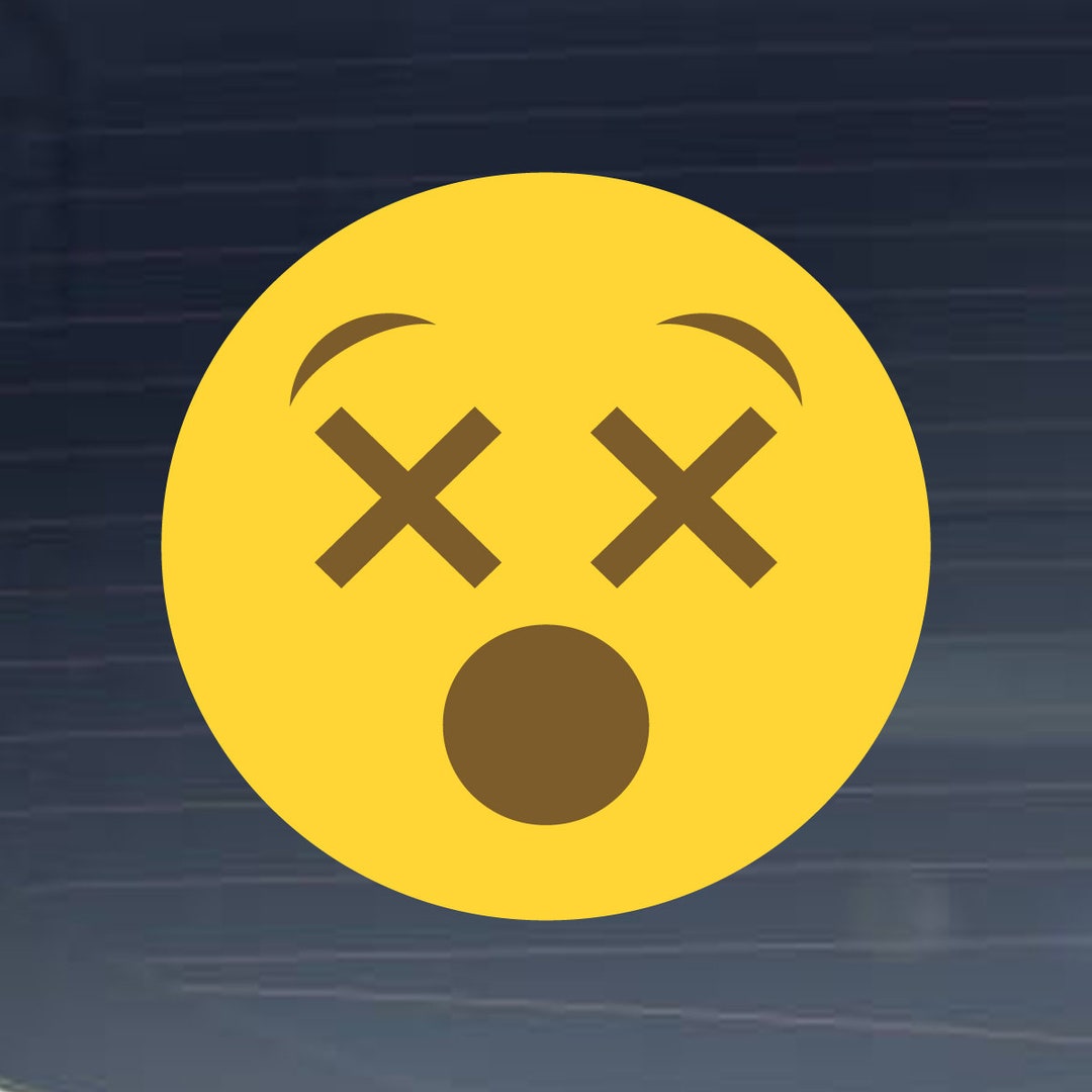 Face With Crossed-out Eyes Emoji - Vinyl Decal for Laptop, Windows ...