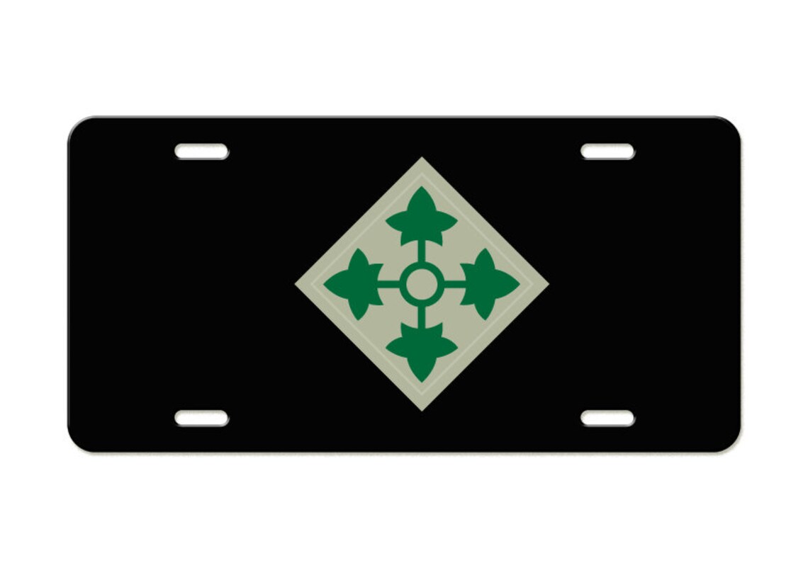 US Army Division 4th Infantry SSI Aluminum License Plate - Etsy
