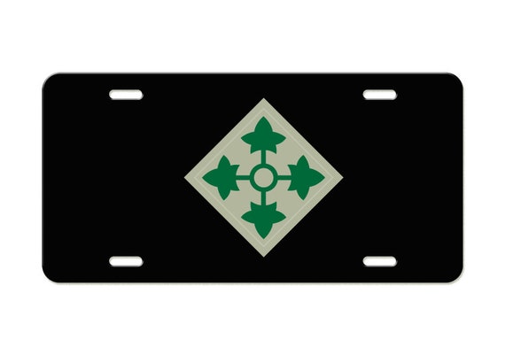 US Army Division 4th Infantry SSI Aluminum License Plate | Etsy