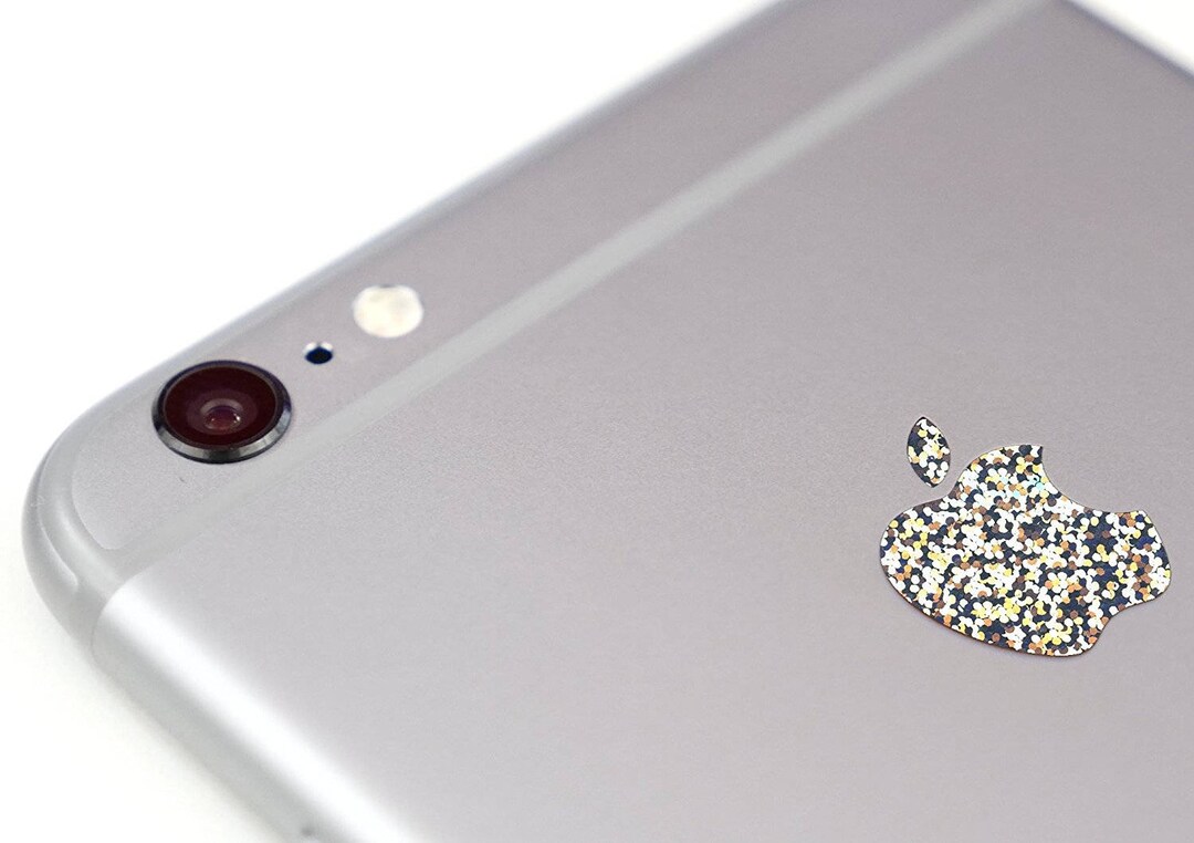 Silver Glitter Color Changer Overlay for Apple iPhone 8 and 8 Plus Logo ...