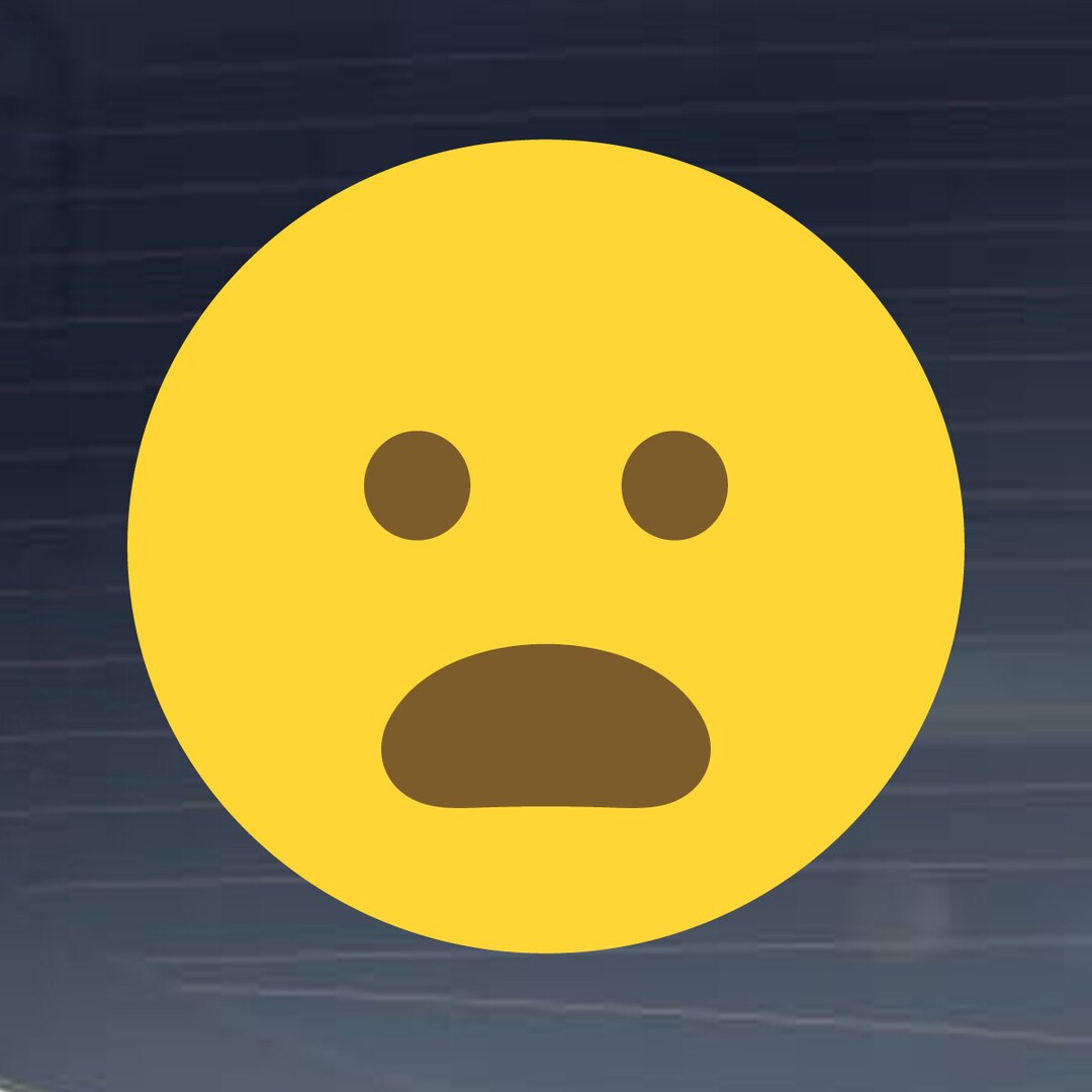 Frowning Face With Open Mouth Emoji - Vinyl Decal for Laptop, Windows ...