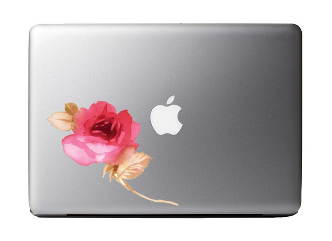 Colorful Pretty Pink Rose Full Color - Vinyl Decal for Laptop, Windows ...