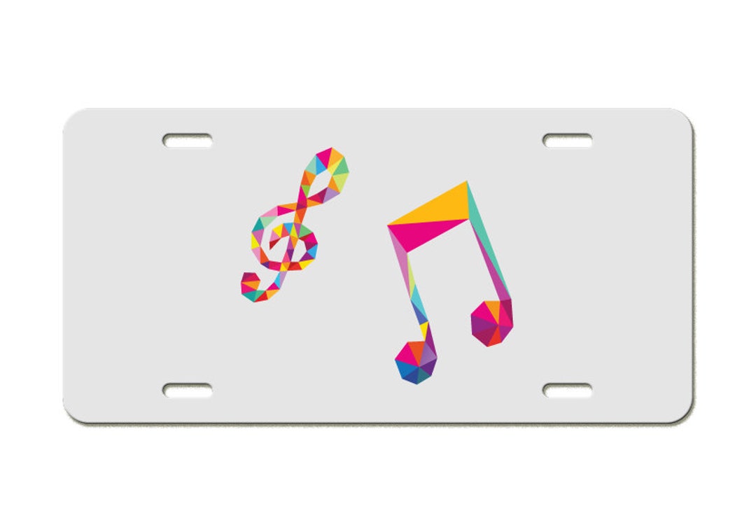 Colorful Music Notes - Aluminum License Plate - Etsy
