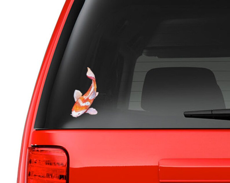 Watercolor Painted Japanese Koi Fish Full Color - Vinyl Decal for Car ...