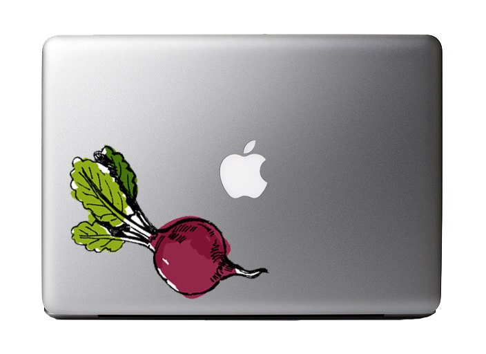Watercolor Beet Vegan Full Color Vinyl Decal for Macbook | Etsy