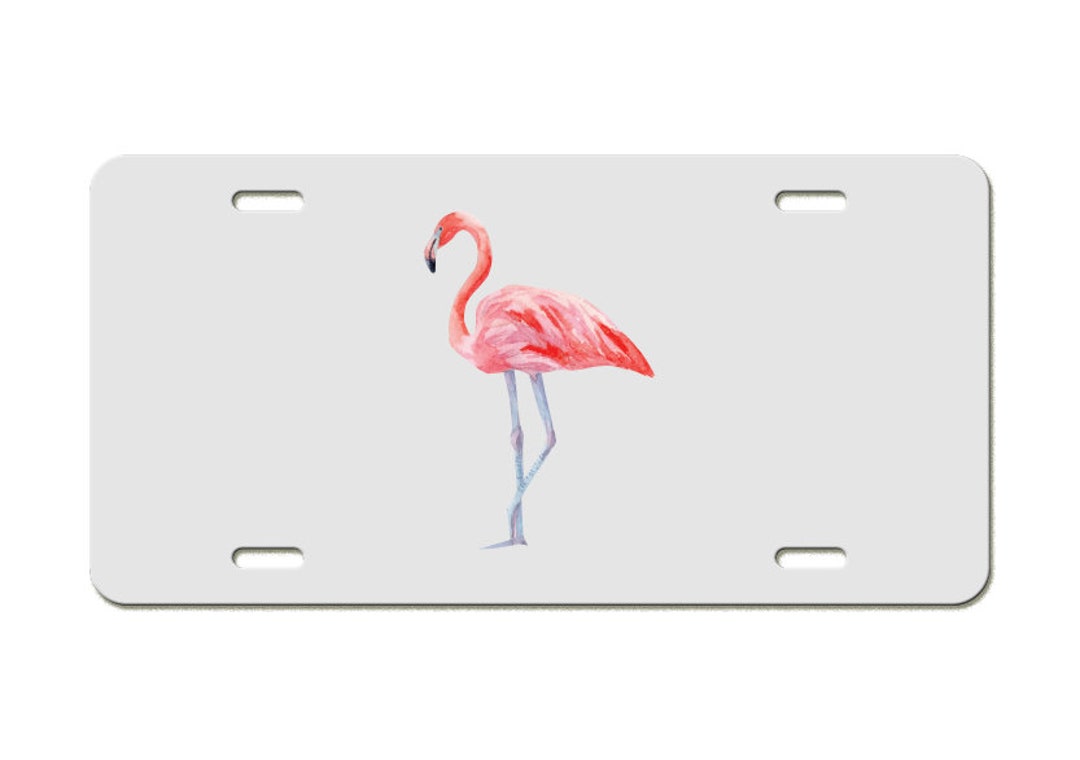 Watercolor Flamingo - Aluminum License Plate - Etsy
