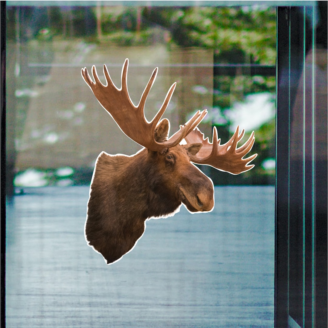 Moose Head - Vinyl Static Full Color Cling - Etsy