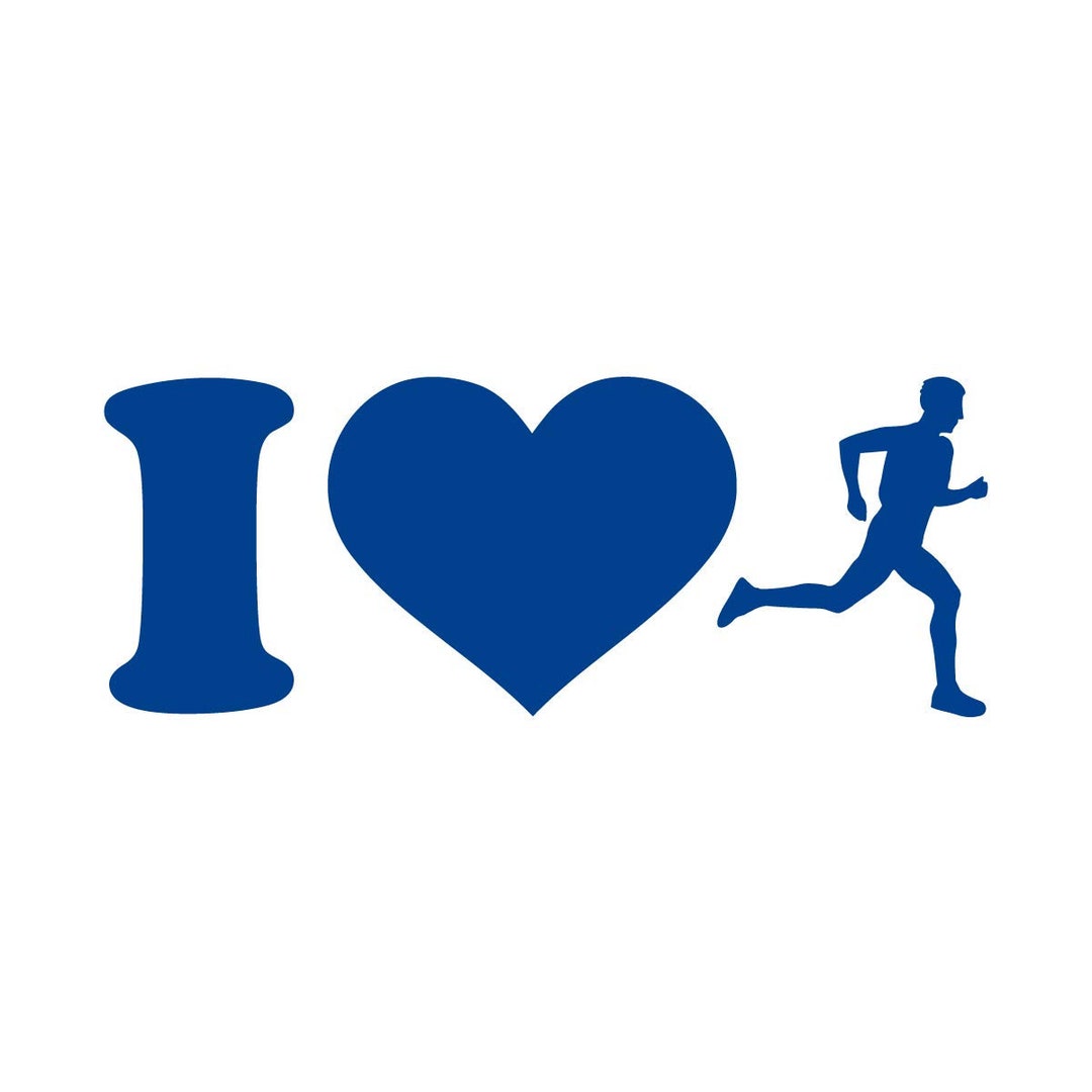 I Heart Running Vinyl Decal - Etsy