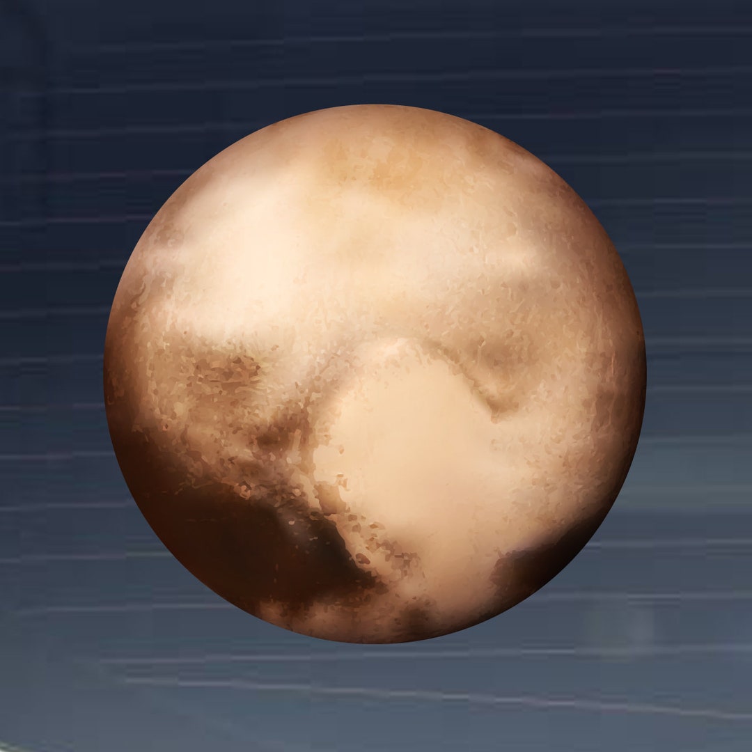 The Planet Pluto Full Color - Vinyl Decal for Car, Macbook, or Other ...