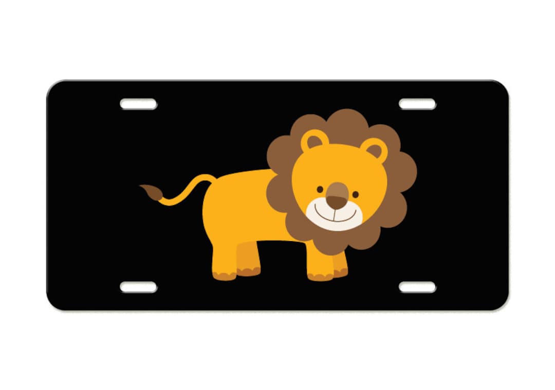 Cartoon Lion - Aluminum License Plate - Etsy