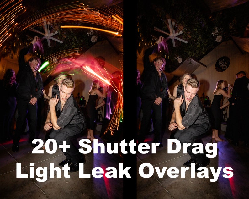 Wedding Reception Light Leak Overlays, Shutter Drag Effect, Photoshop ...