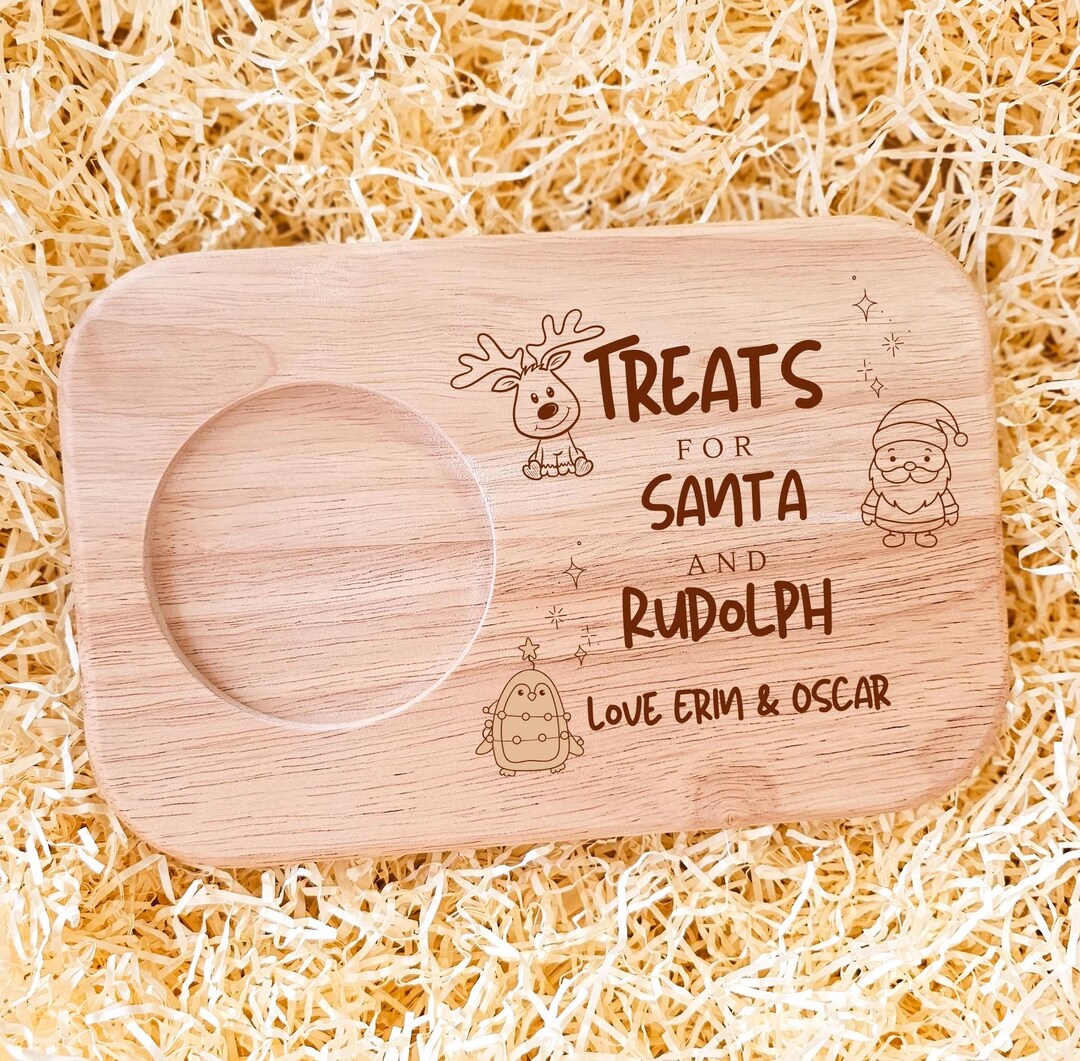 Personalised Wooden Christmas Board, Christmas Eve Plate, Snacks for ...