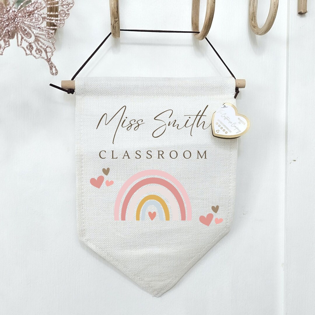 Personalised Teacher Sign, Flag, Teacher Gifts, Gift for Teacher ...