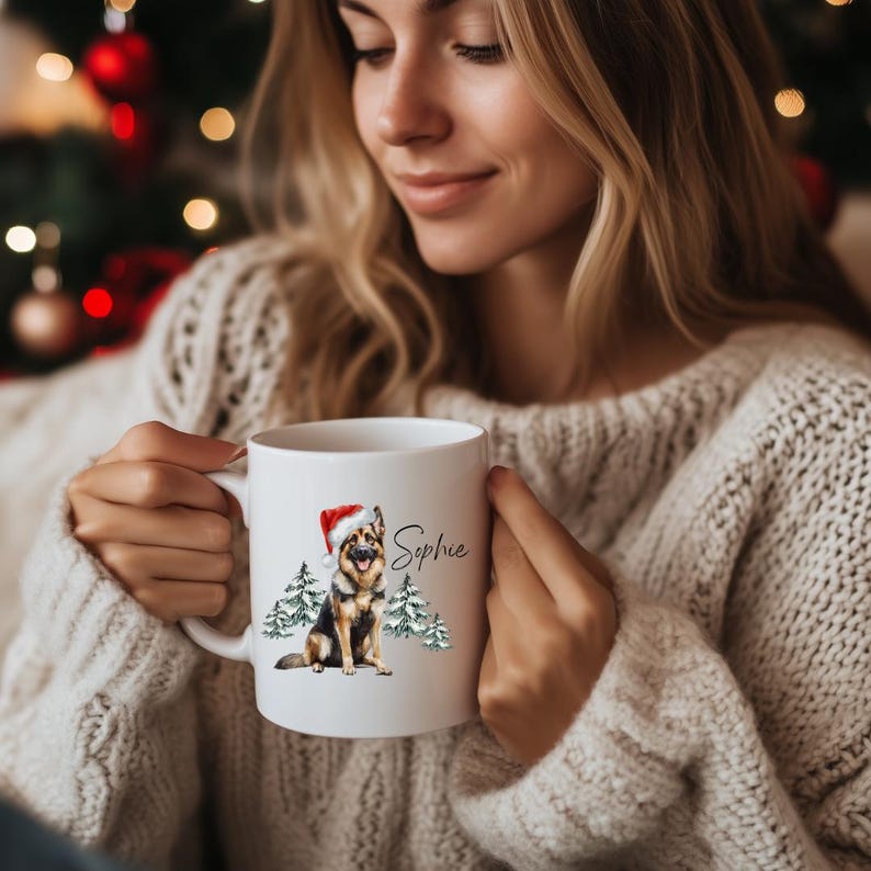 Personalised Dog Photo Mug With Spoon, Custom Dog Portrait Gifts, Dog ...