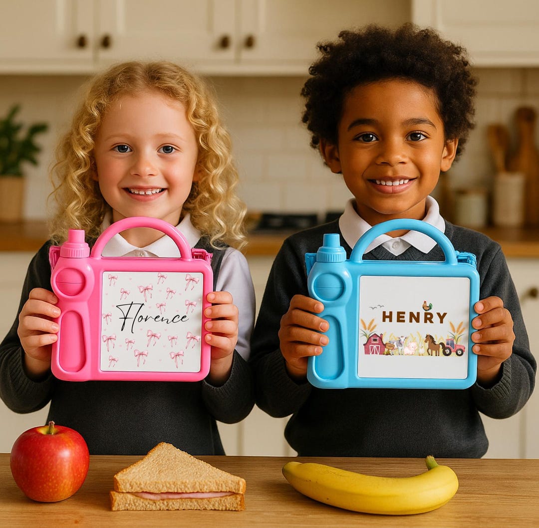 Personalised Girls Lunch Box With Water Bottle | Back to School ...