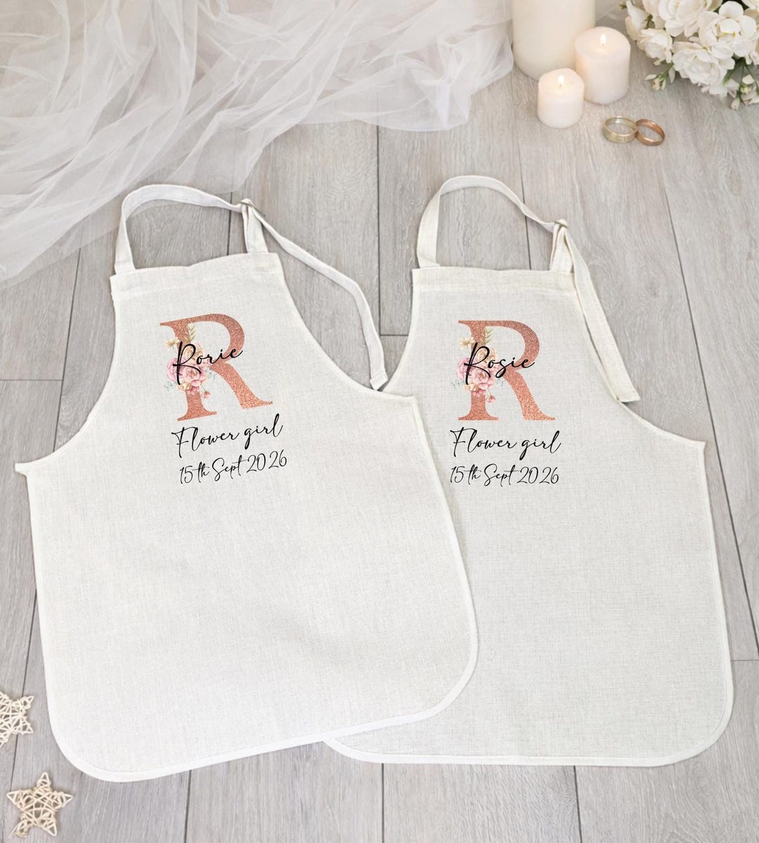 Personalised Apron, Flower Girl Gift, Wedding Gifts, Wedding Favour ...
