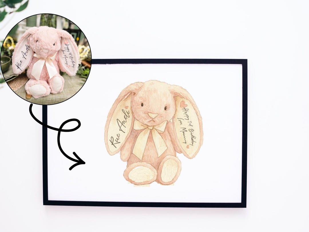 Personalised Favourite Childhood Teddy Print, Wall Print, Christmas ...