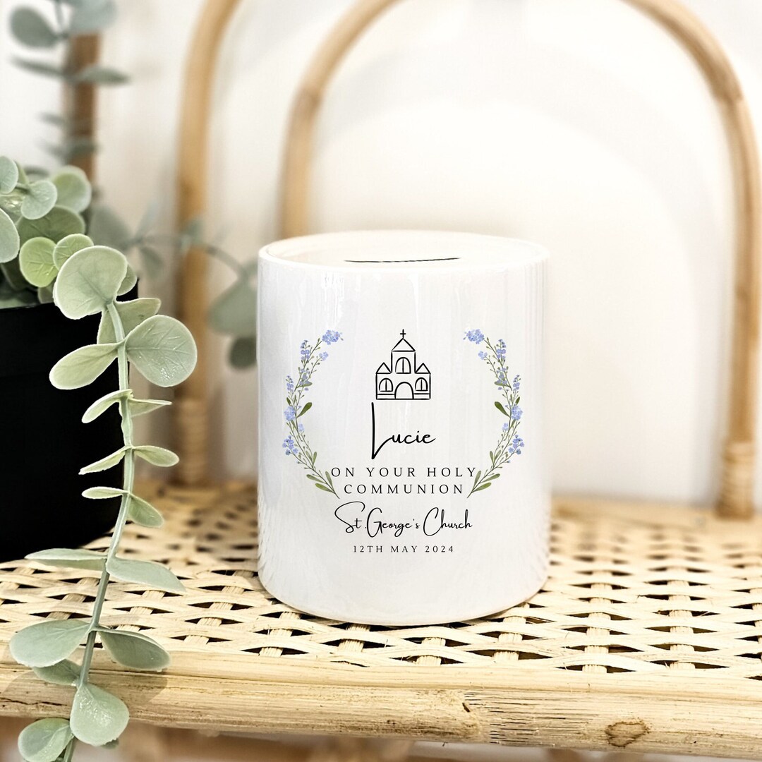 Personalised Holy Communion Gift, Money Box, Gift for Her, Gift for Him ...