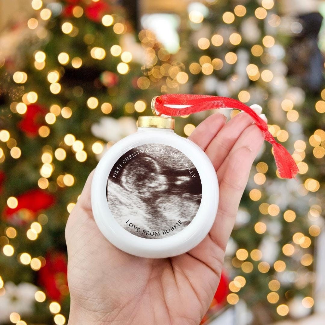 Personalised Baby Scan Christmas Bauble, First Christmas Gifts ...