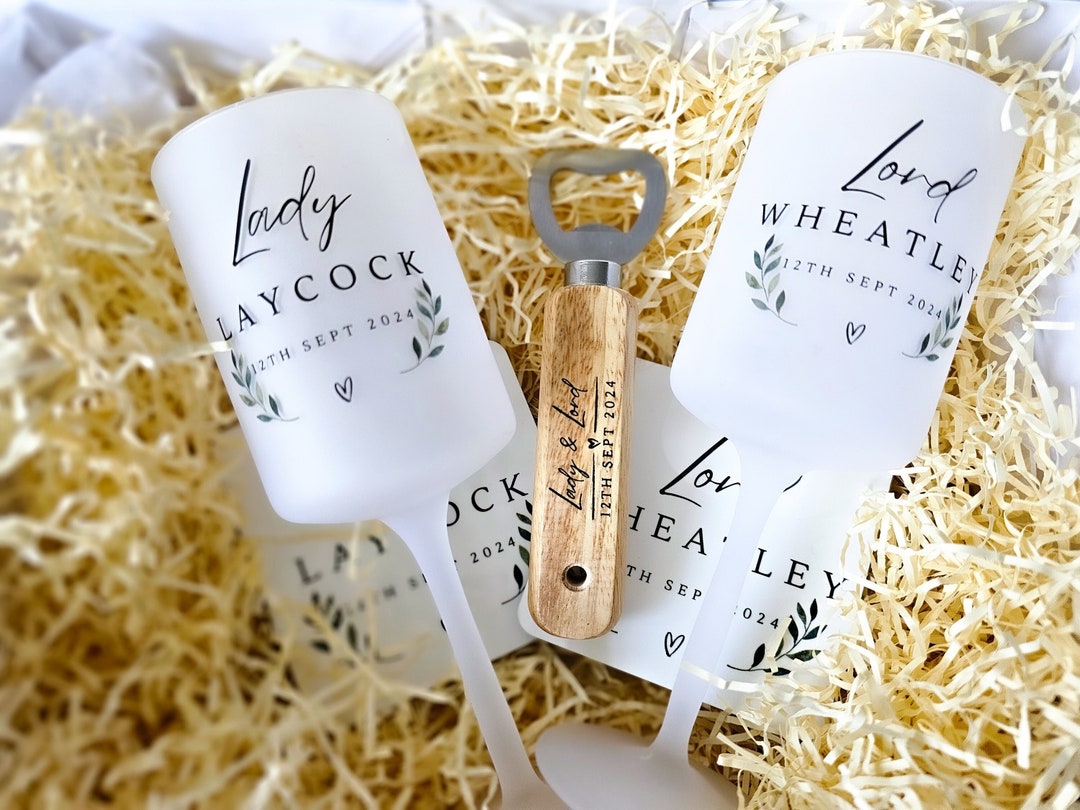 Personalised Wedding Gift, Couple Gifts, Wine Glass, Couple Gift Set ...