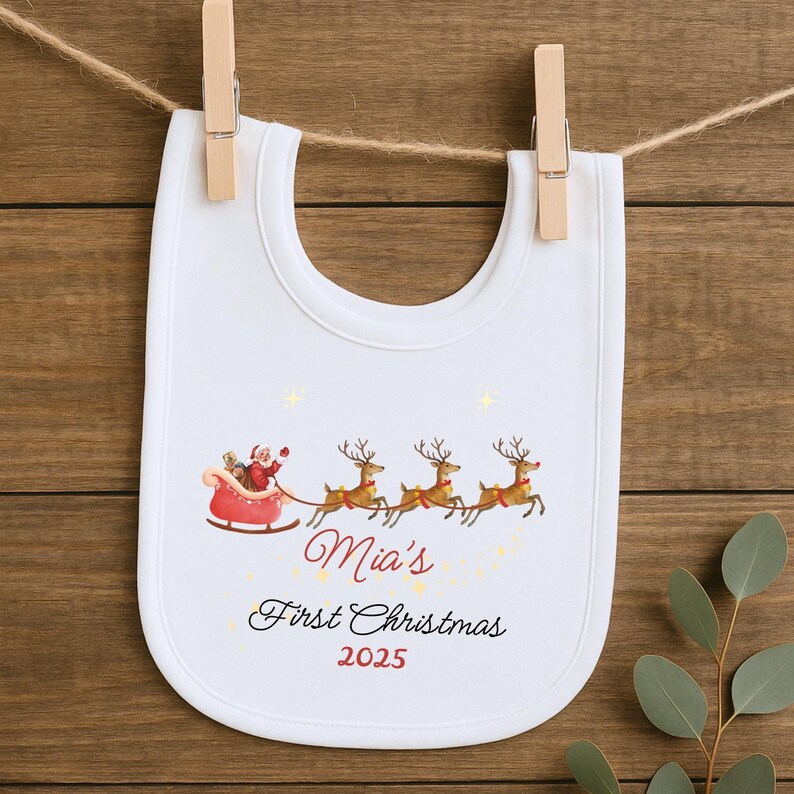 Personalised My First Christmas Baby Bib - New Baby Gifts, Christmas ...