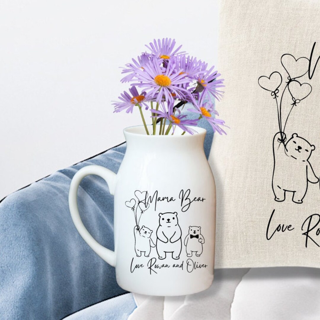 Personalised Mum Bear Vase, Mother's Gift, Personalised Gift, Gift for ...