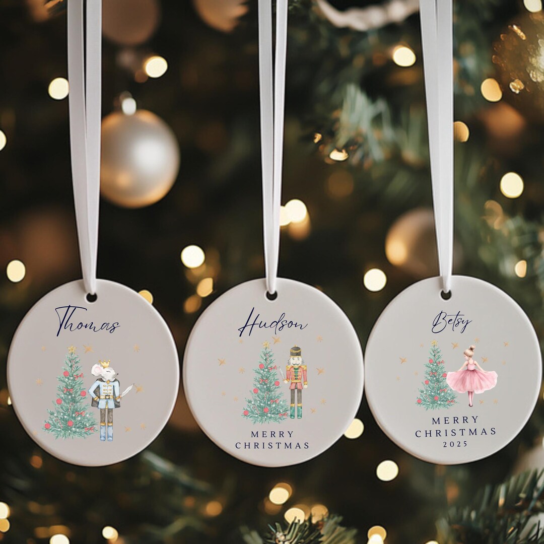 Personalised Nutcracker Ceramic Bauble, Ceramic Hanging, Christmas Gift ...