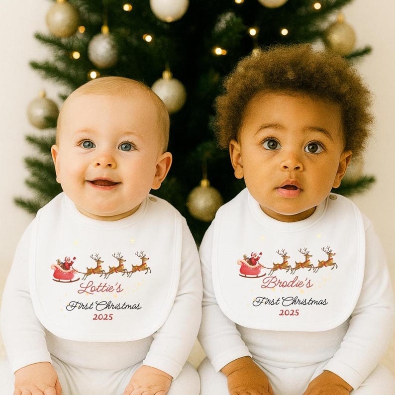 Personalised My First Christmas Baby Bib - New Baby Gifts, Christmas ...
