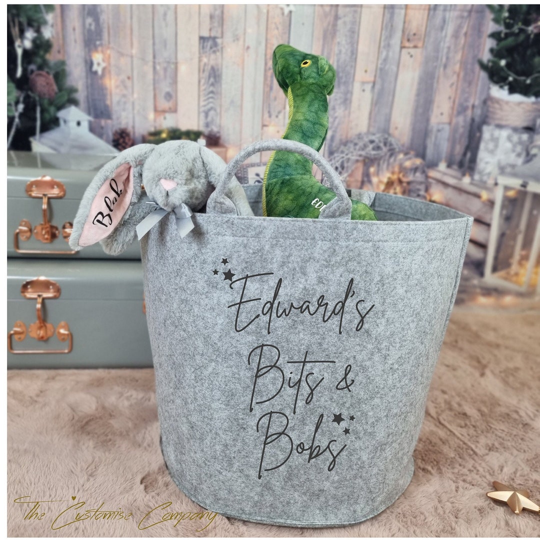 Personalised Felt Trug Storage Bags,storage Bag Basket , Toy Storage ...
