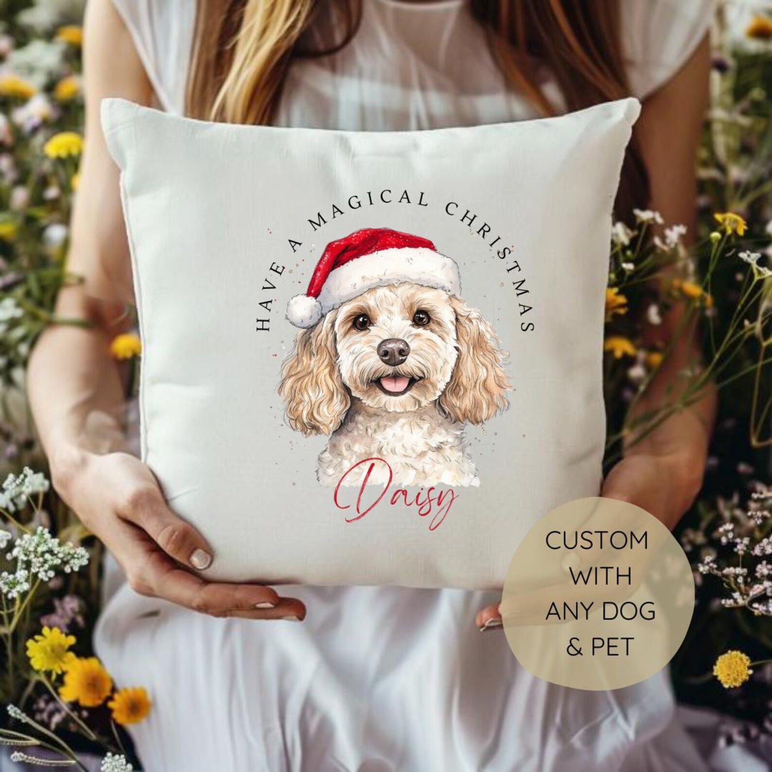 Personalised Cockapoo Cushion, Christmas Decorations, Cushion Cover ...
