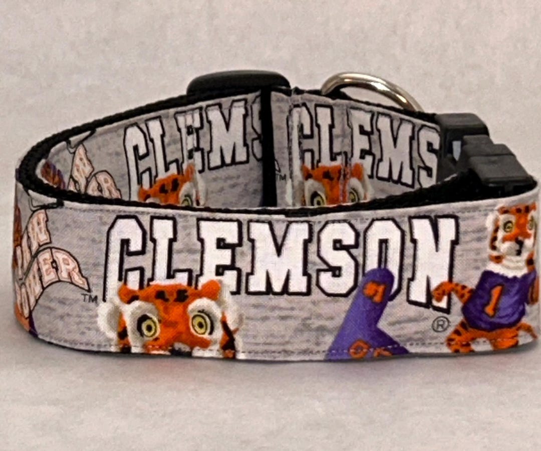 Clemson Univ. Dog Collar, "the Tigers" Paw Power, 1", 1.5 & 2" " Wide ...