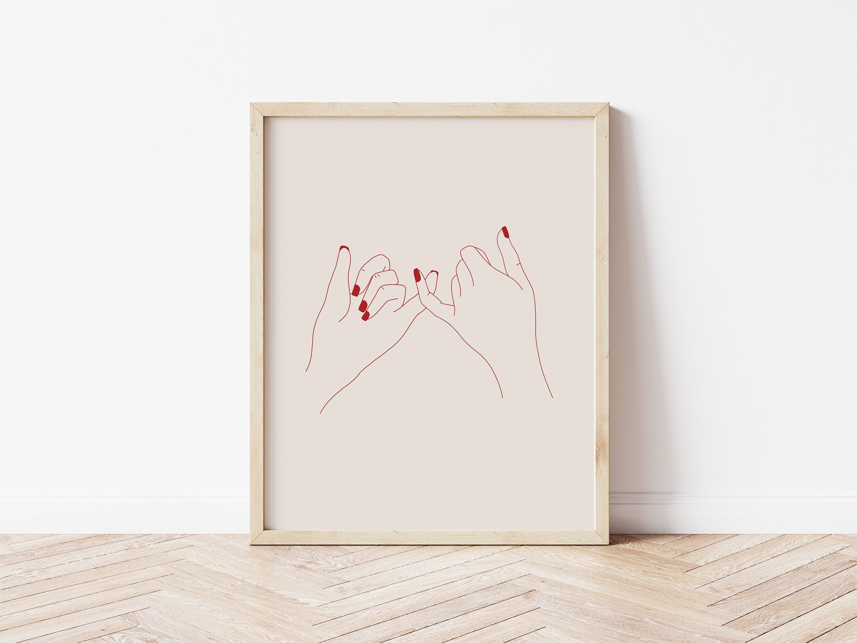 Pinky Promise Sketch // Digital Print // Galentine's Print // Printable ...