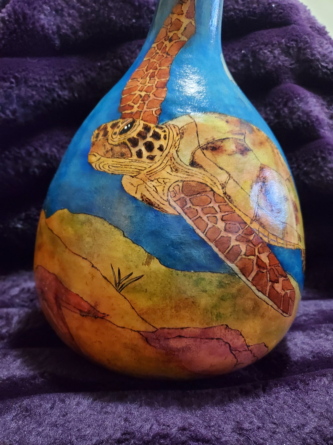 Sea Turtle Gourd Sea Turtle Art Sea Turtle Centerpiece Ocean Art - Etsy