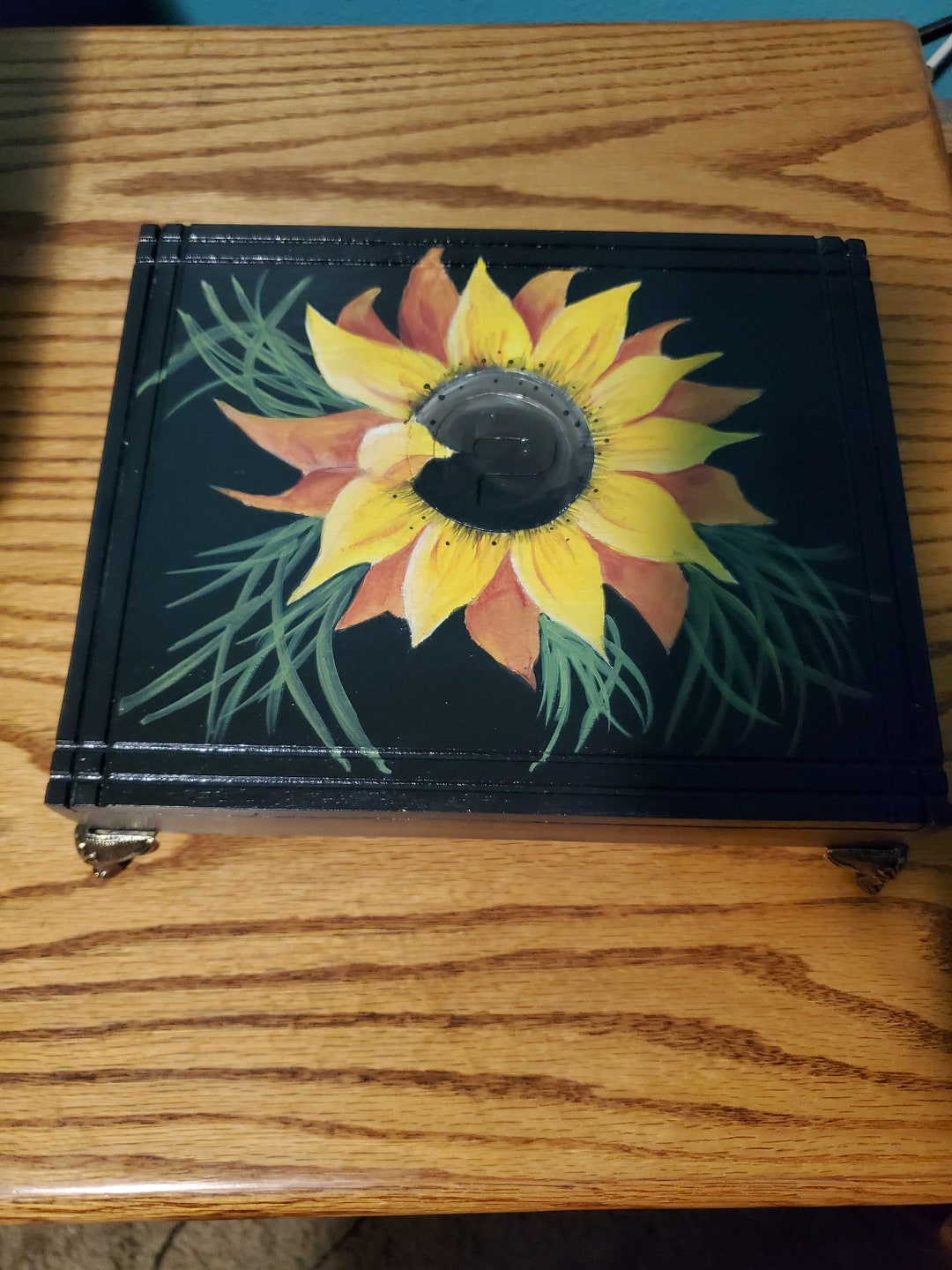 Hand Painted Sunflowers Sunflower Jewelry Box Floral Jewelry - Etsy
