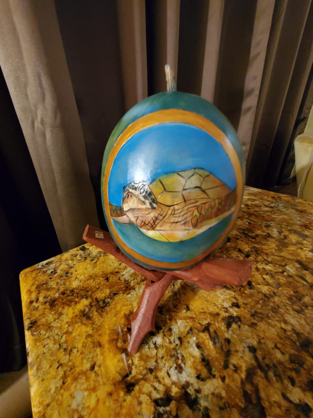Sea Turtle Art Gourd Sea Turtle Ocean Art Sea Turtle Decor - Etsy