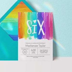 Editable 6th Birthday Invitation, Sixth Girl Birthday Invite, 6th ...