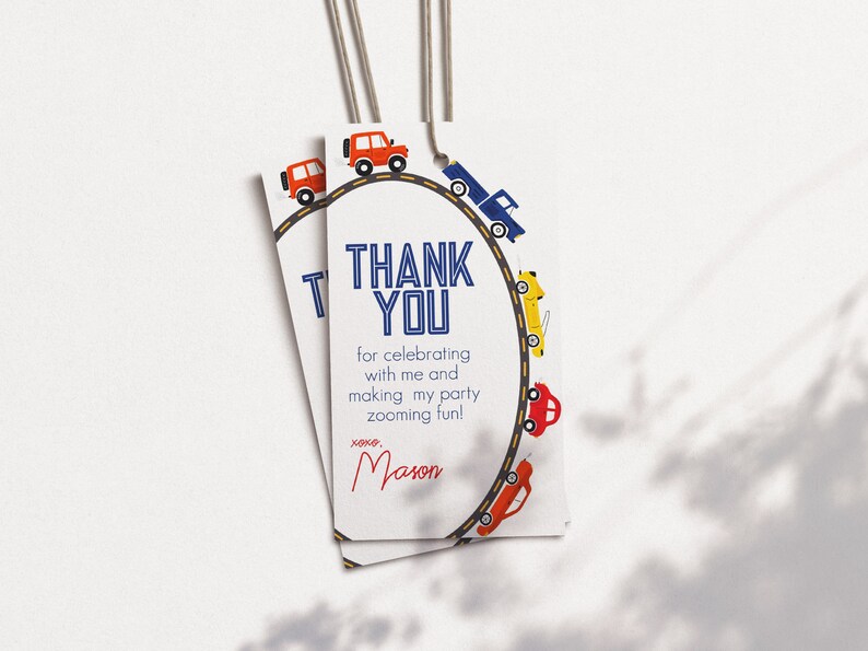 Editable Cars Birthday Favor Tag Racecar Birthday Favor Tag - Etsy