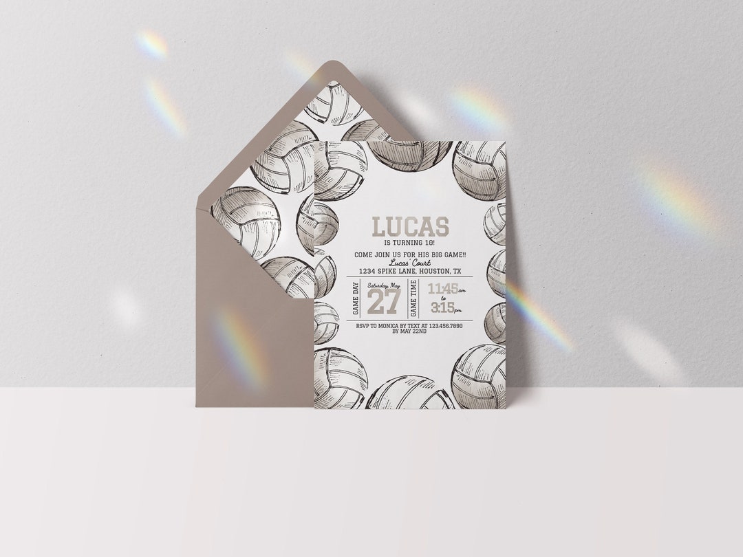 Editable Volleyball Invitation Girl Volleyball Birthday Invitation ...