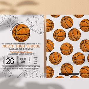 Editable Basketball Banquet Invitation Basketball Banquet Flyer End of ...