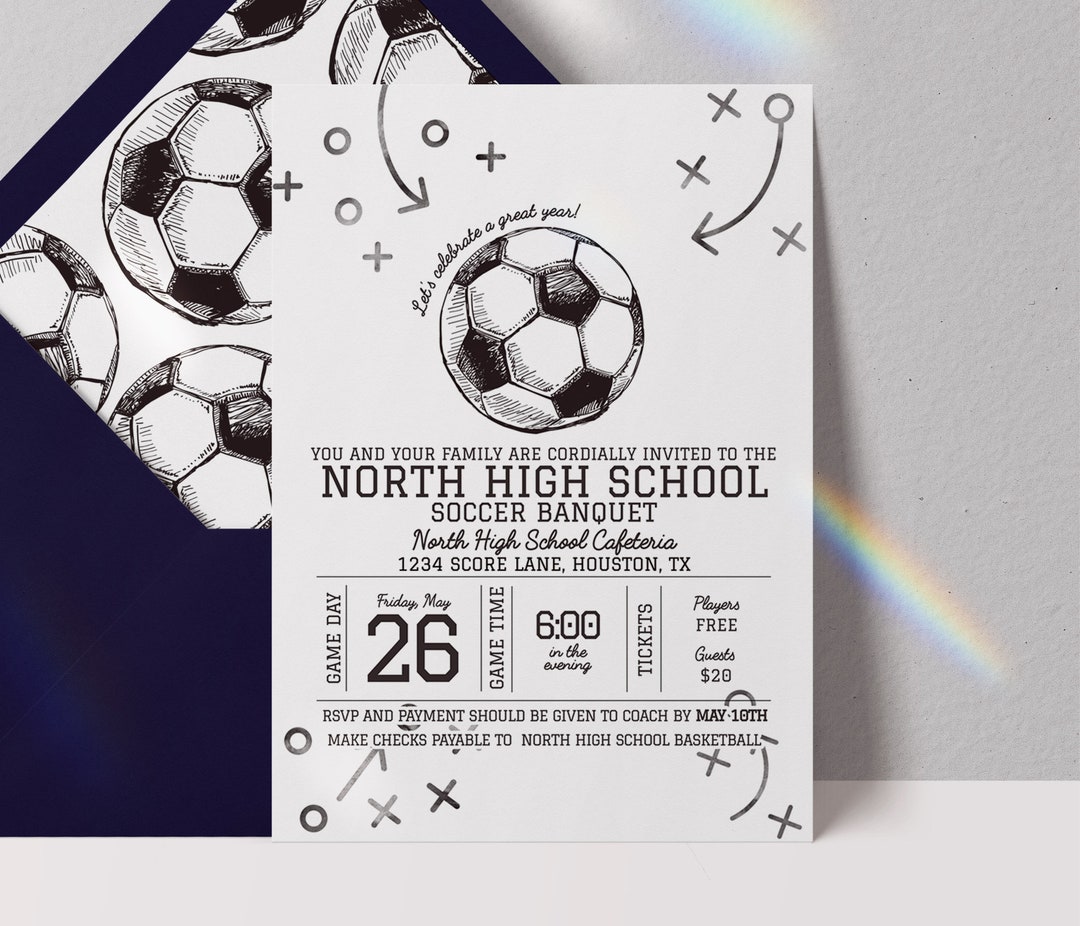 Editable Soccer Banquet Invitation, Soccer Banquet Flyer, End of the ...