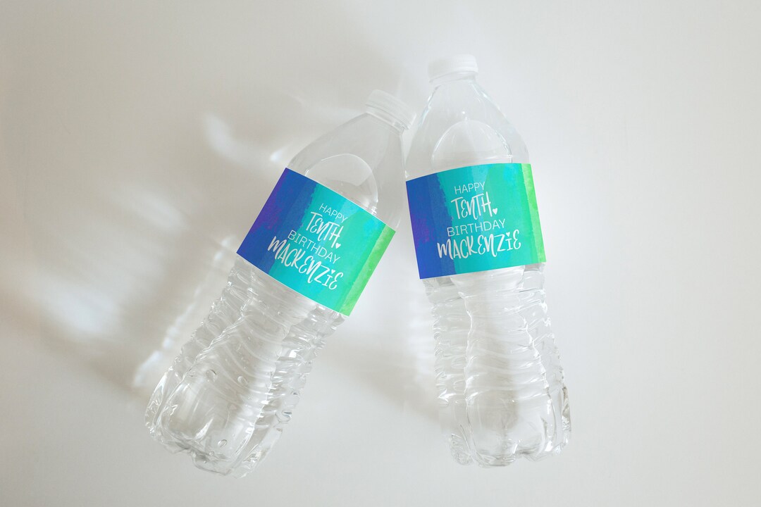 Editable Watercolor Rainbow Water Bottle Labels, Rainbow Birthday ...
