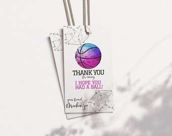Basketball Thank You Tags Basketball Favor Tags Basketball - Etsy
