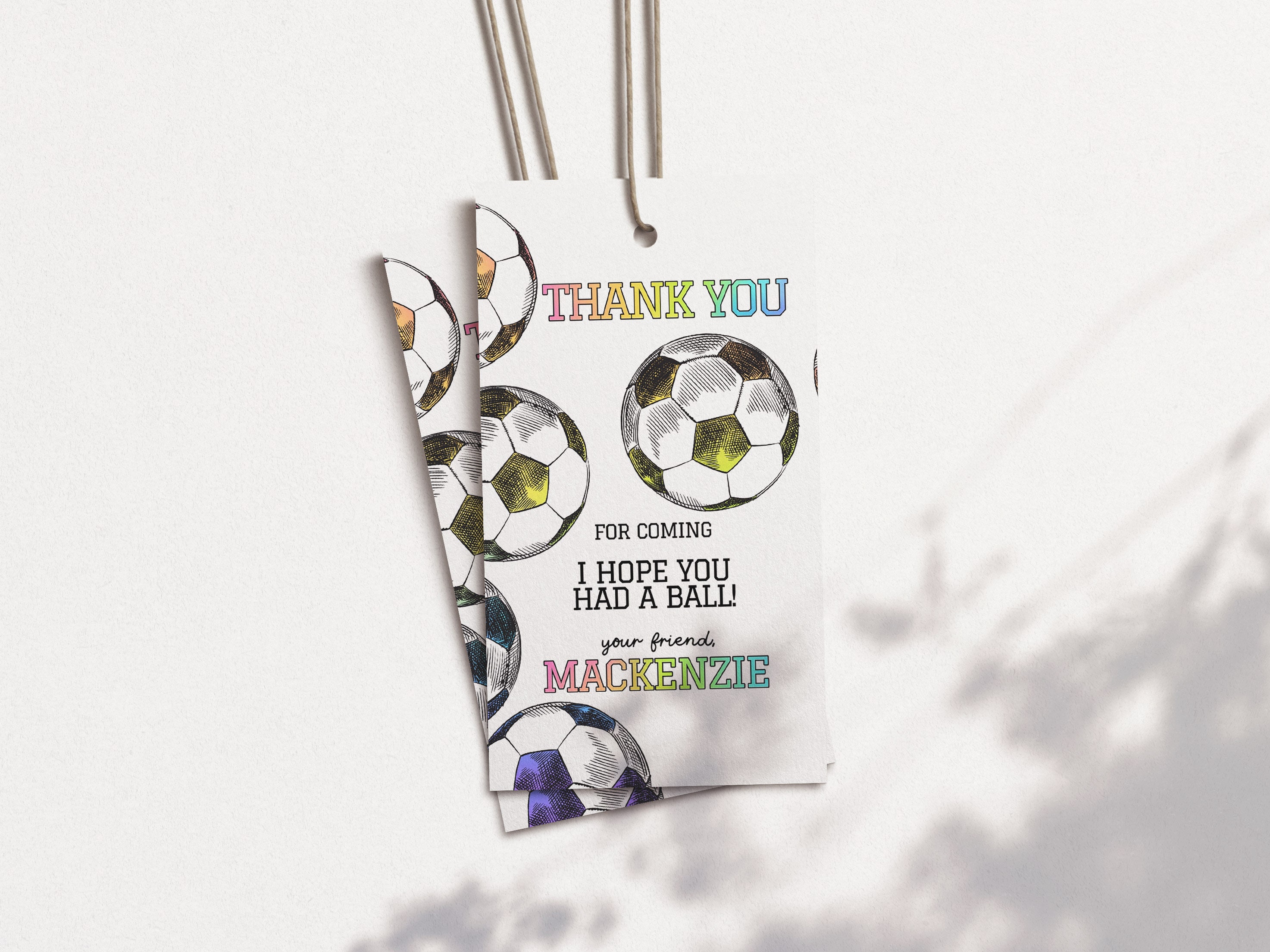 Editable Soccer Favor Tag Soccer Birthday Favor Tag Soccer Birthday Tag ...