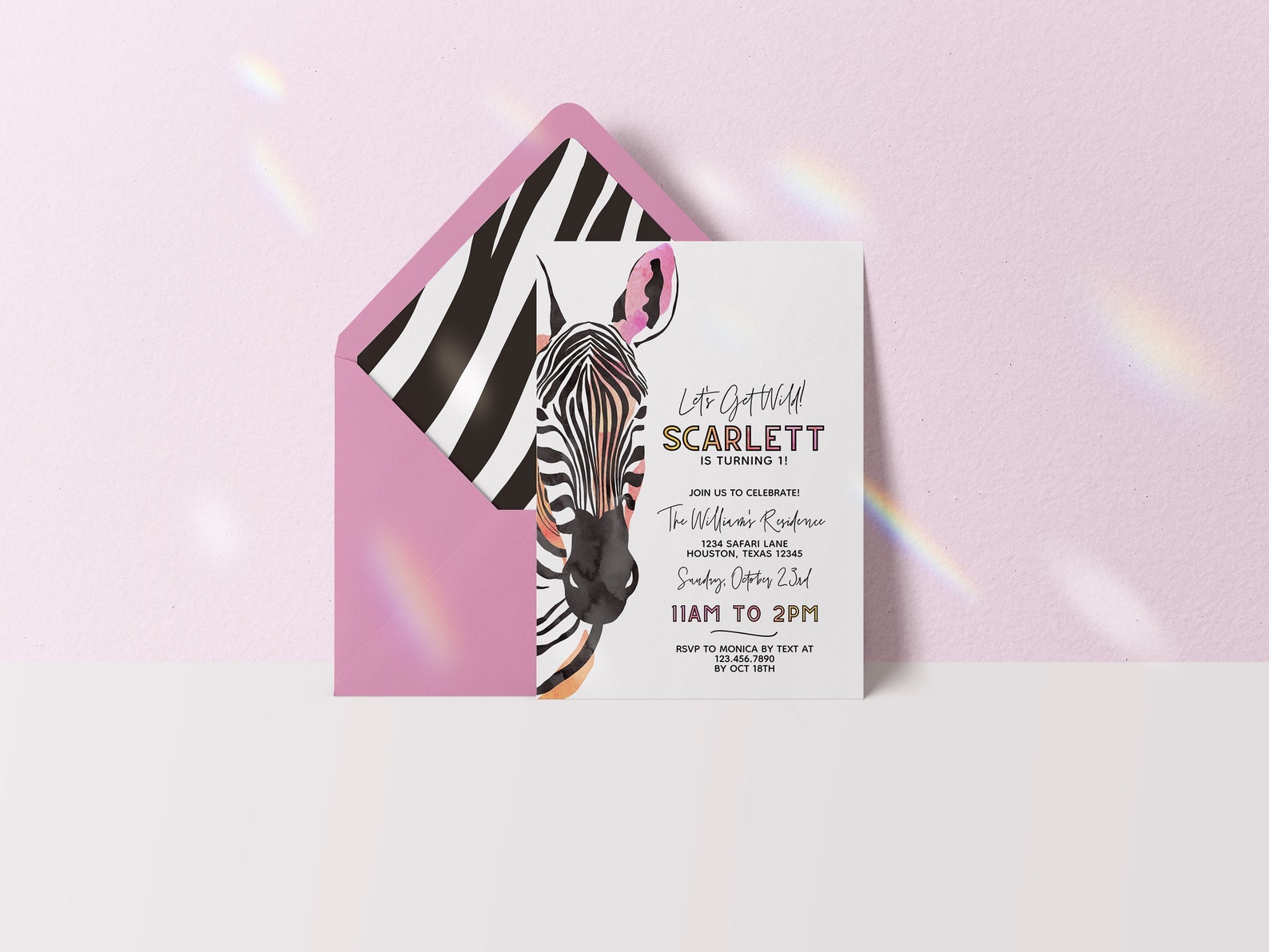 Editable Zebra Birthday Invitation Safari Animals Birthday - Etsy