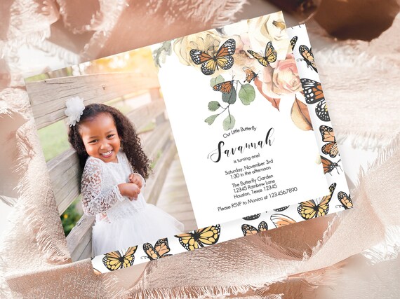 Monarch Butterfly Invitation Butterfly Invitation - Etsy