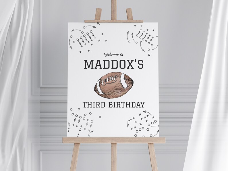 Editable Football Welcome Sign Football Birthday Sign - Etsy