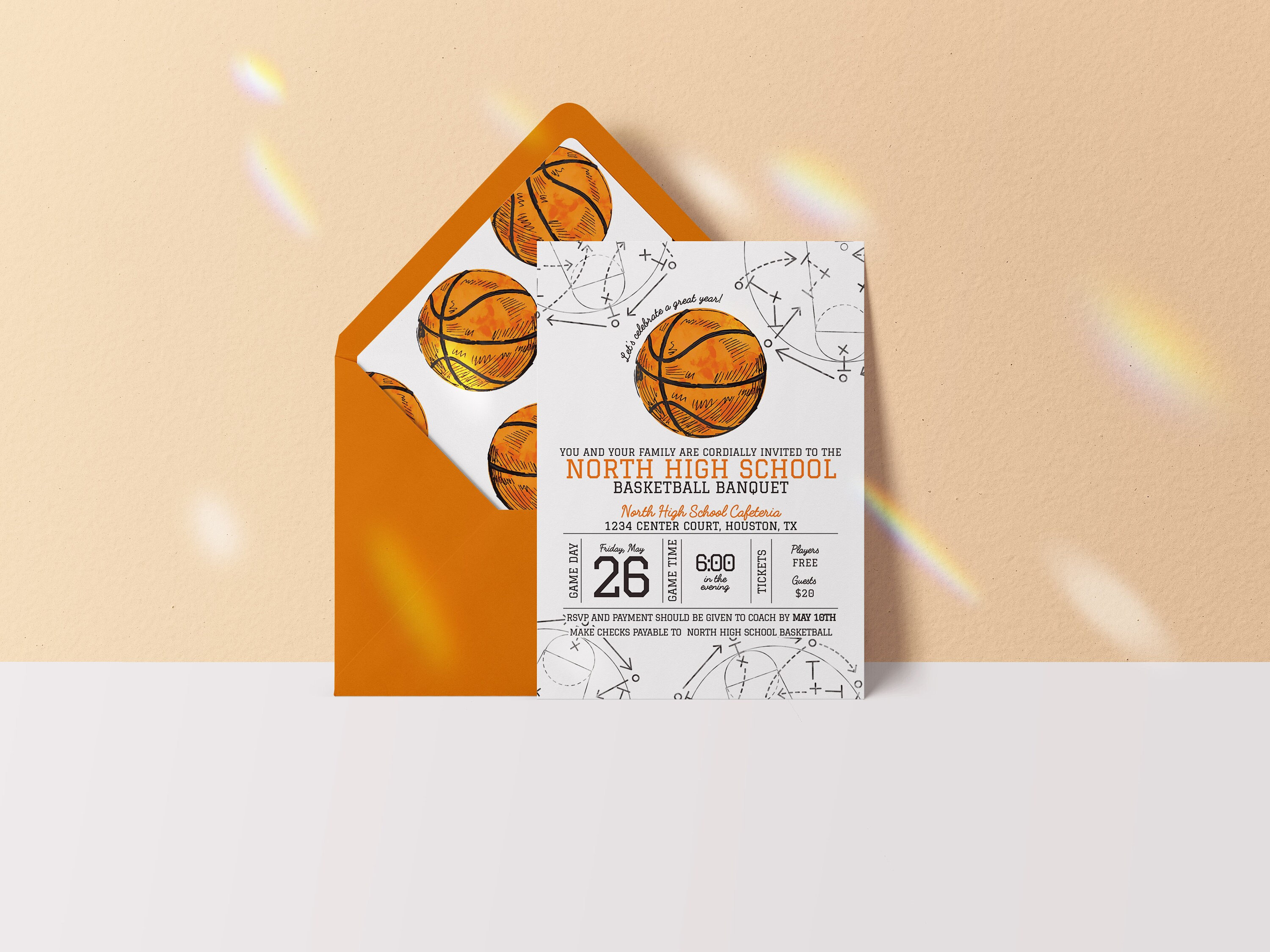 Editable Basketball Banquet Invitation, Basketball Banquet Flyer, End ...